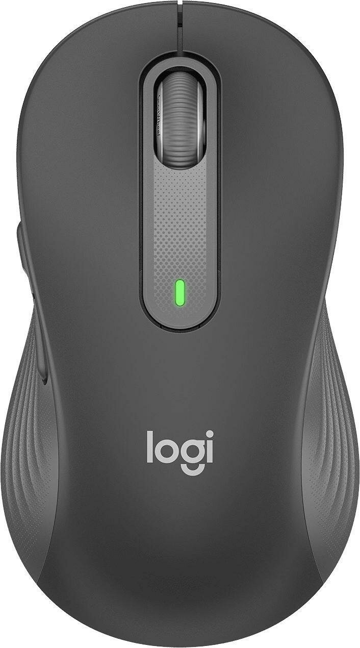 Компьютерная мышь Logitech M650 Large графитовая, оптическая 4000dpi silent, беспроводная BT/Radio USB 5but (910-006388)