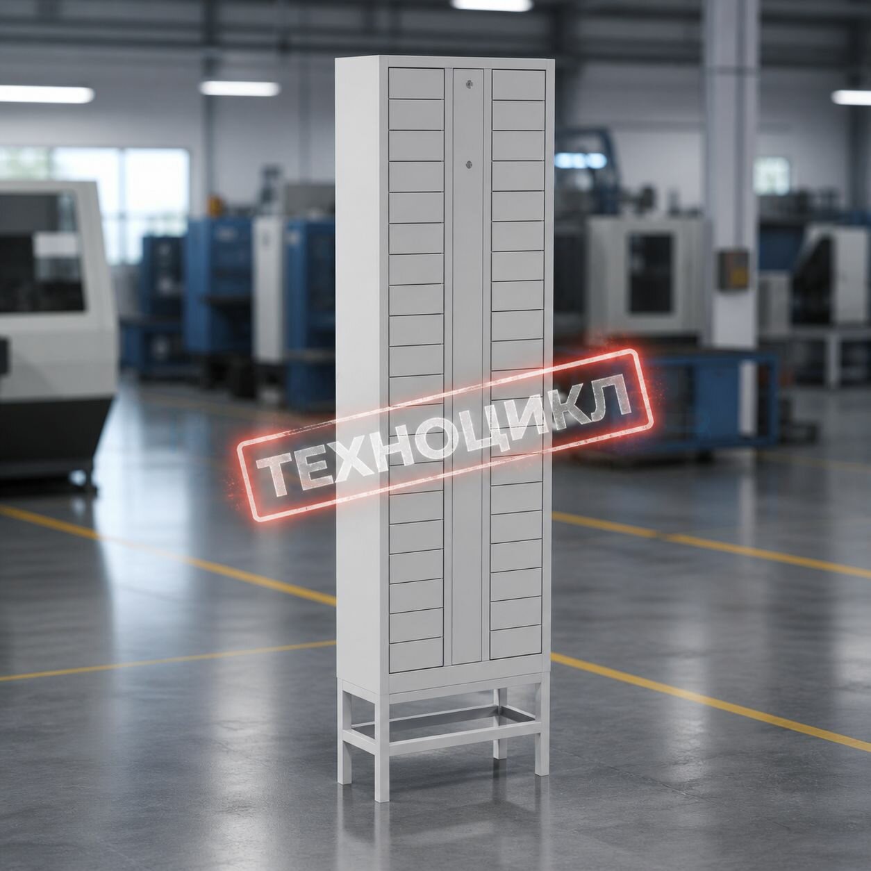 Электронный шкаф для телефонов на 40 ячеек, 1760х490х200 мм, серый RAL 7035 техноцикл