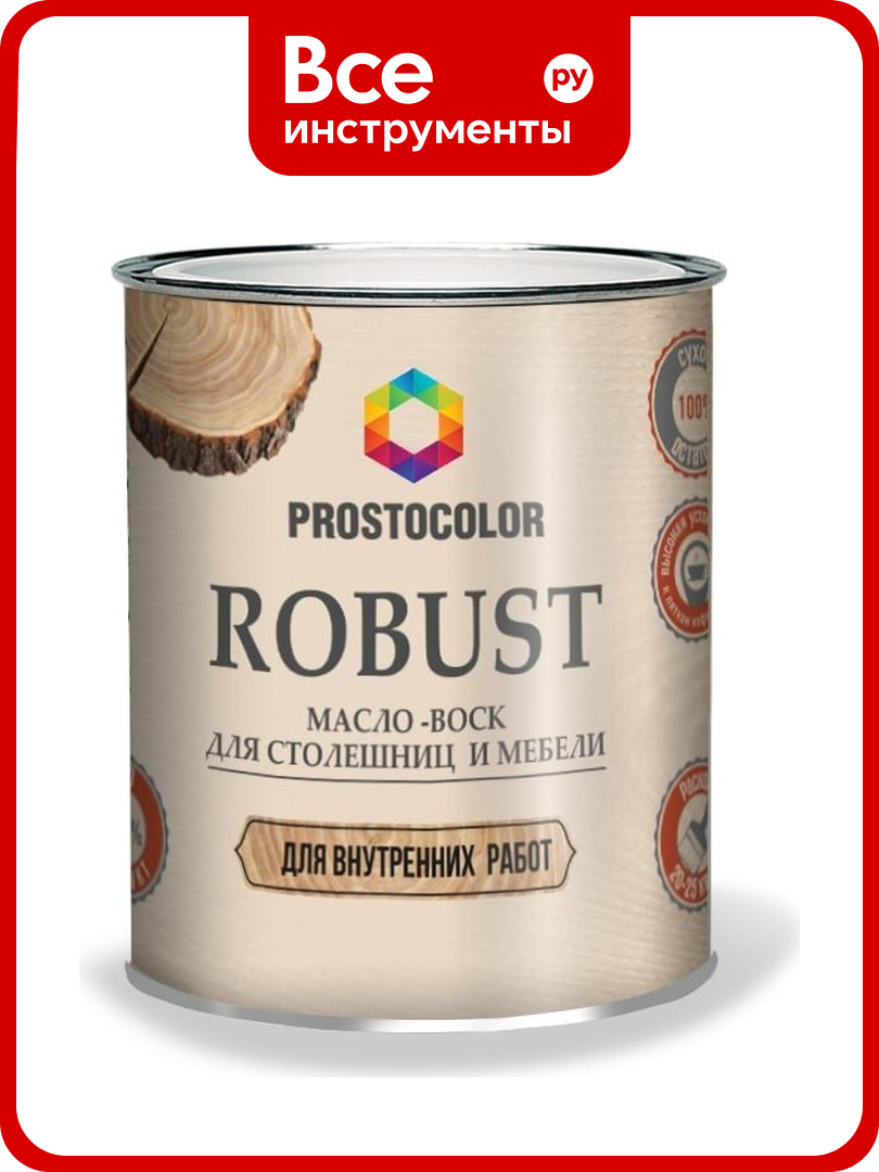 Масло для столешниц и мебели простоколор ROBUST дуб, 0.75 л 57984