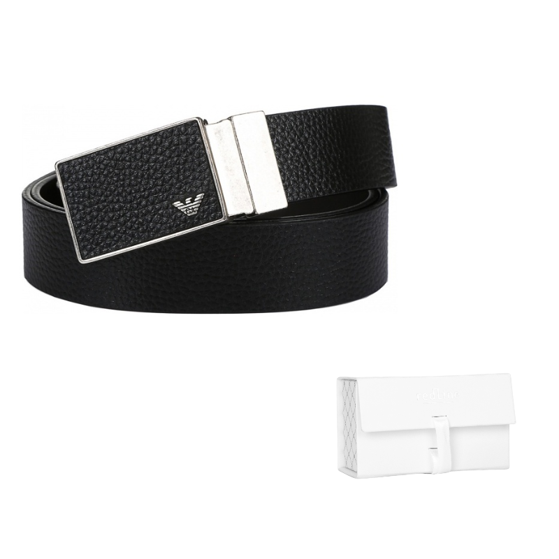 EMPORIO ARMANI Ремни из коровьей кожи Мужской Черный Ширина 3,5 см