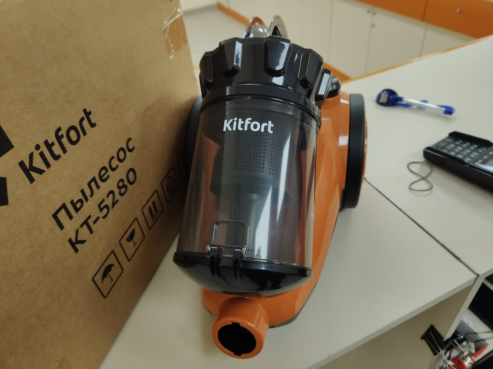 Пылесос Kitfort КТ-5280, Orange/Оранжевый, Сухая уборка, Б/У, Уценка