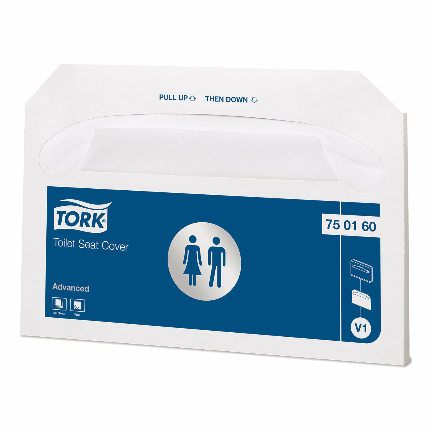 Покрытия на унитаз Tork V1, 1,2 сложения, 250 шт, 37х42 см, Advanced, белые (750160)