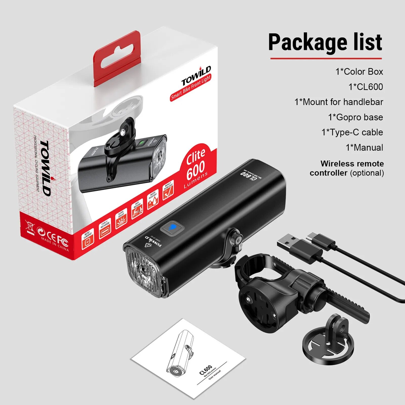 TOWILD CL600 LED Велофара