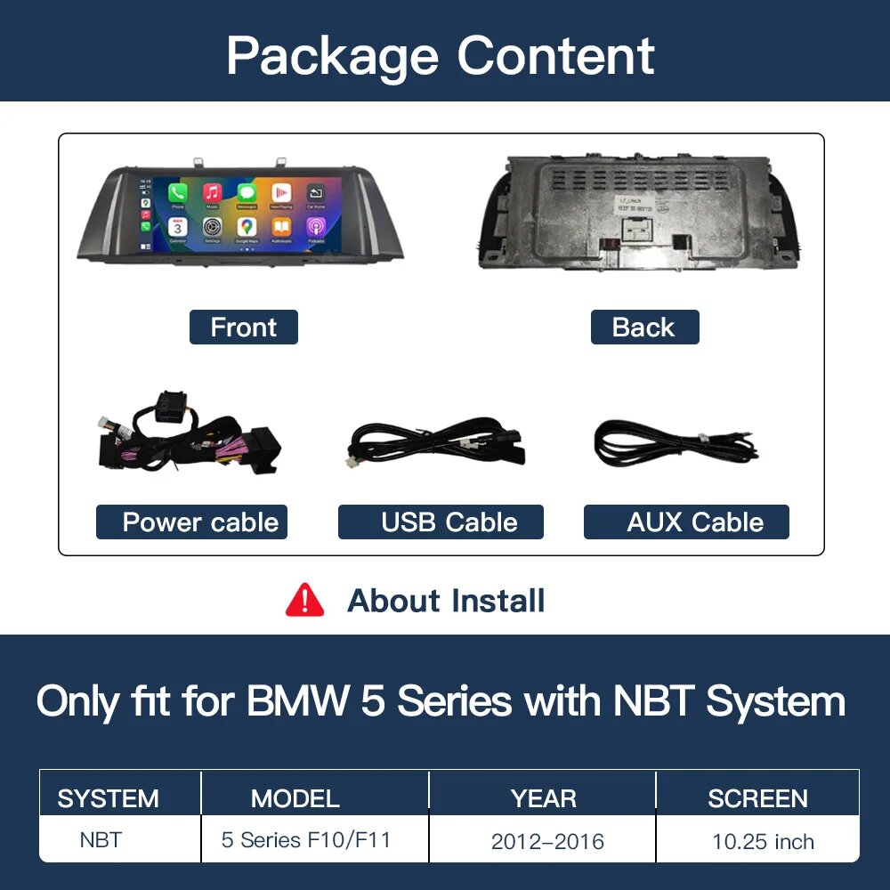 Мультимедийный экран 10.25" для BMW 5 Series F10/F11 NBT