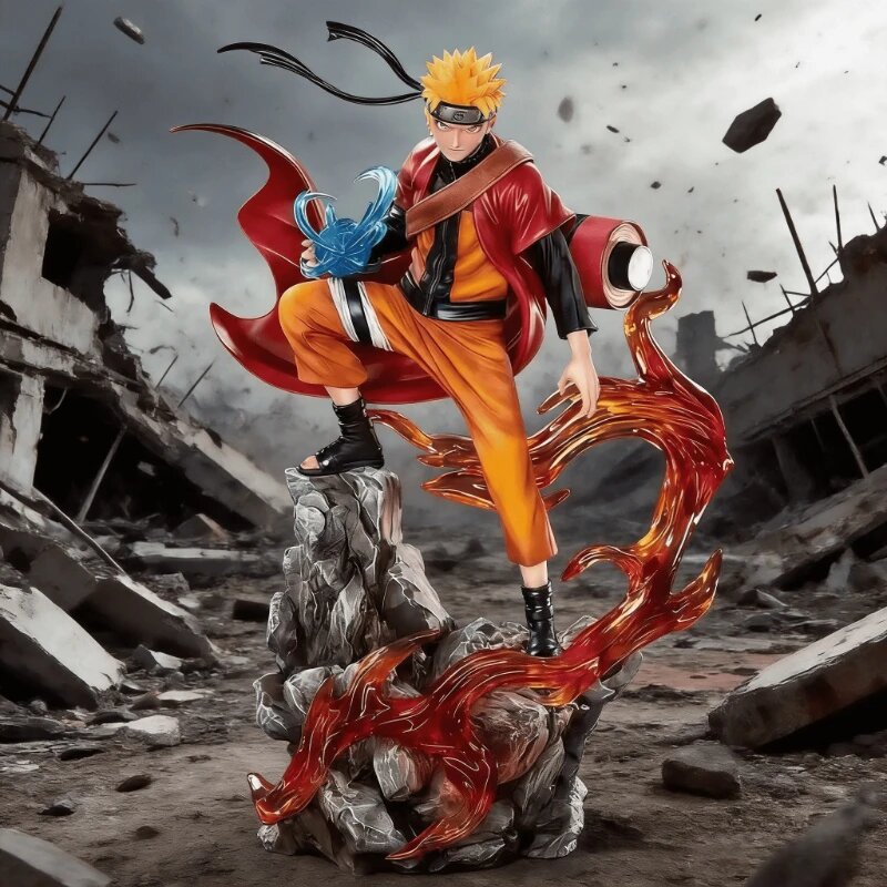 Фигурки Bandai Наруто и Саске, 23 см, ПВХ Оранжевый, Orange