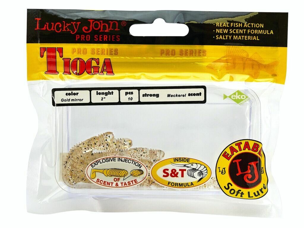 Виброхвосты съедобные Lucky John Pro Series TIOGA 2.0in (05.00)/S10 10шт./силиконовые приманки для рыбалки ++
