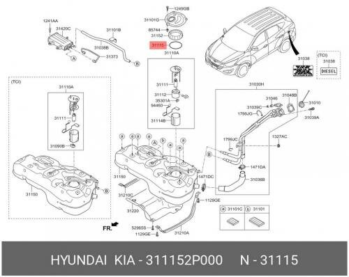 Кольцо уплотнительное Hyundai / Kia (Mobis) 311152P000