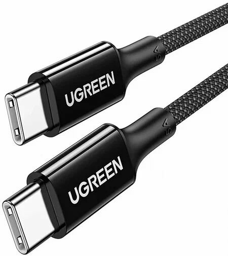 Кабель UGREEN US557 (15277) USB-C to USB-C PD Fast Charging Silicone Braided Cable. Длина: 2 м. Цвет: черный.