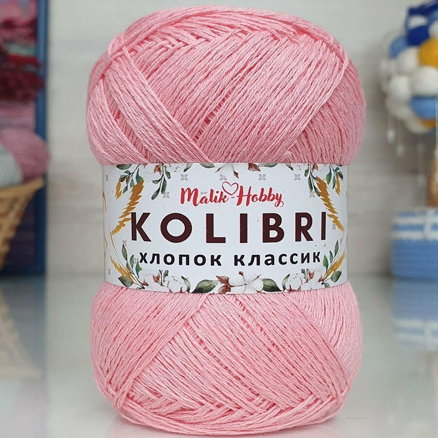 Пряжа M&h KOLIBRI хлопок классик 011 св. розовый (2 мотка)