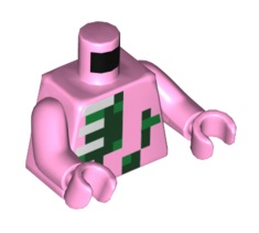Torso Pixelated Zombie Pigman Pattern / Bright Pink Arms / Bright Pink Hands, 973pb2144c01 Bright Pink U