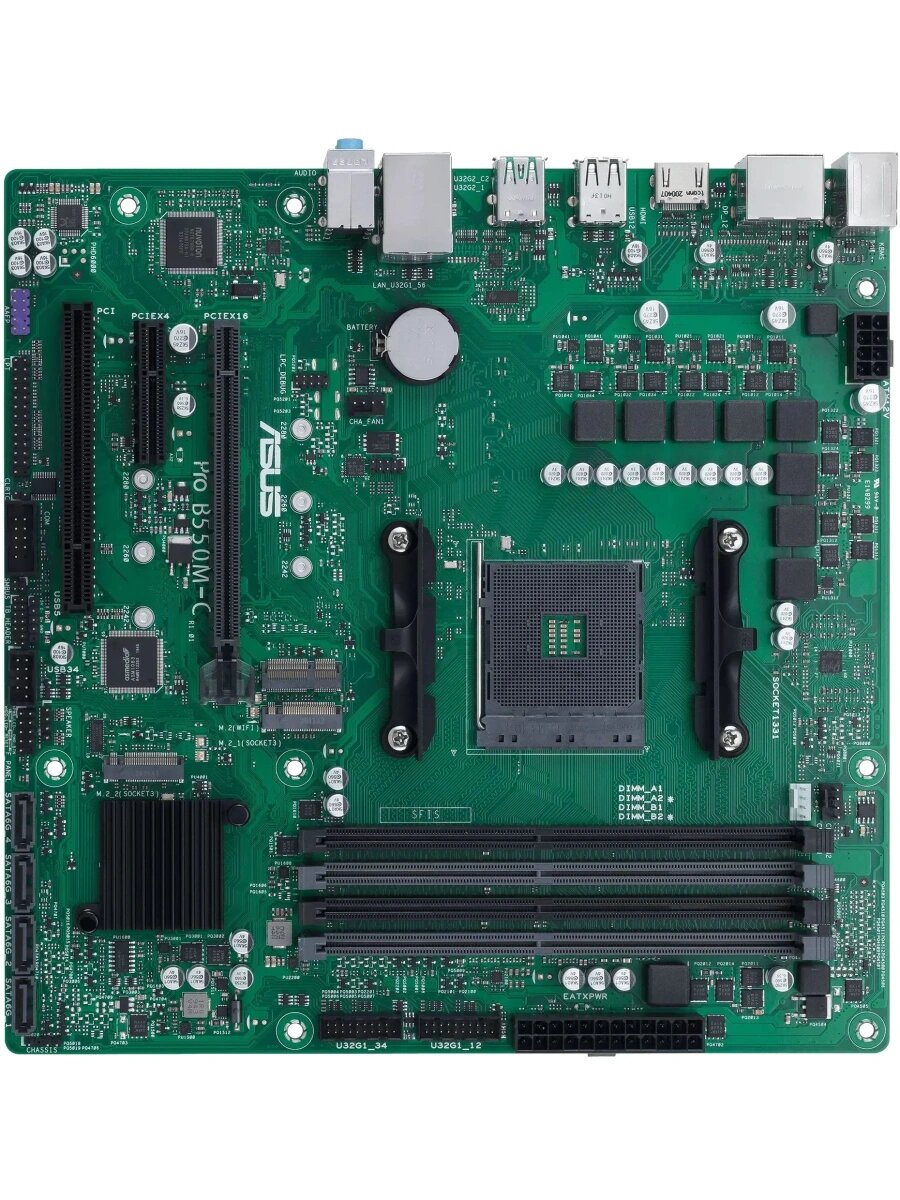 Материнская плата Asus PRO B550M-C/CSM, Socket AM4, AMD B550, mATX, DDR4, Ret
