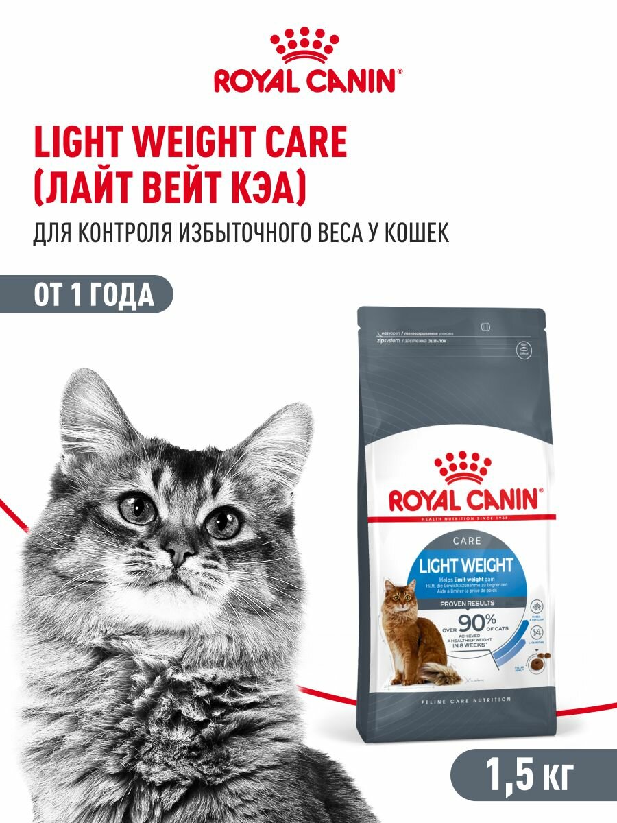 Сухой корм для кошек Royal Canin Light Weight Care для профилактики лишнего веса, 1,5 кг