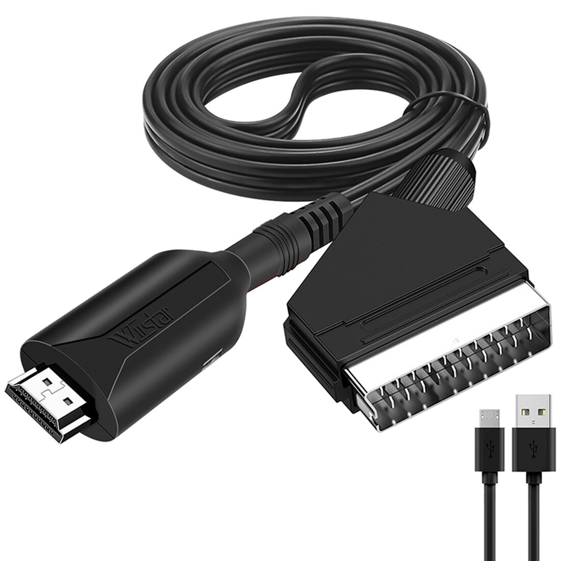 WIISTAR HDMI-совместимый адаптер SCART, видео-аудио конвертер для PAL/NTSC HD TV DVD Box Signal Upscale Converter, аксес