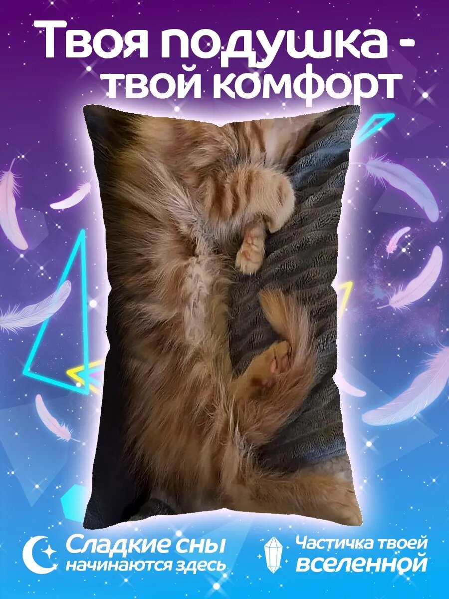 Подушка дакимакура Спящий рыжий кот