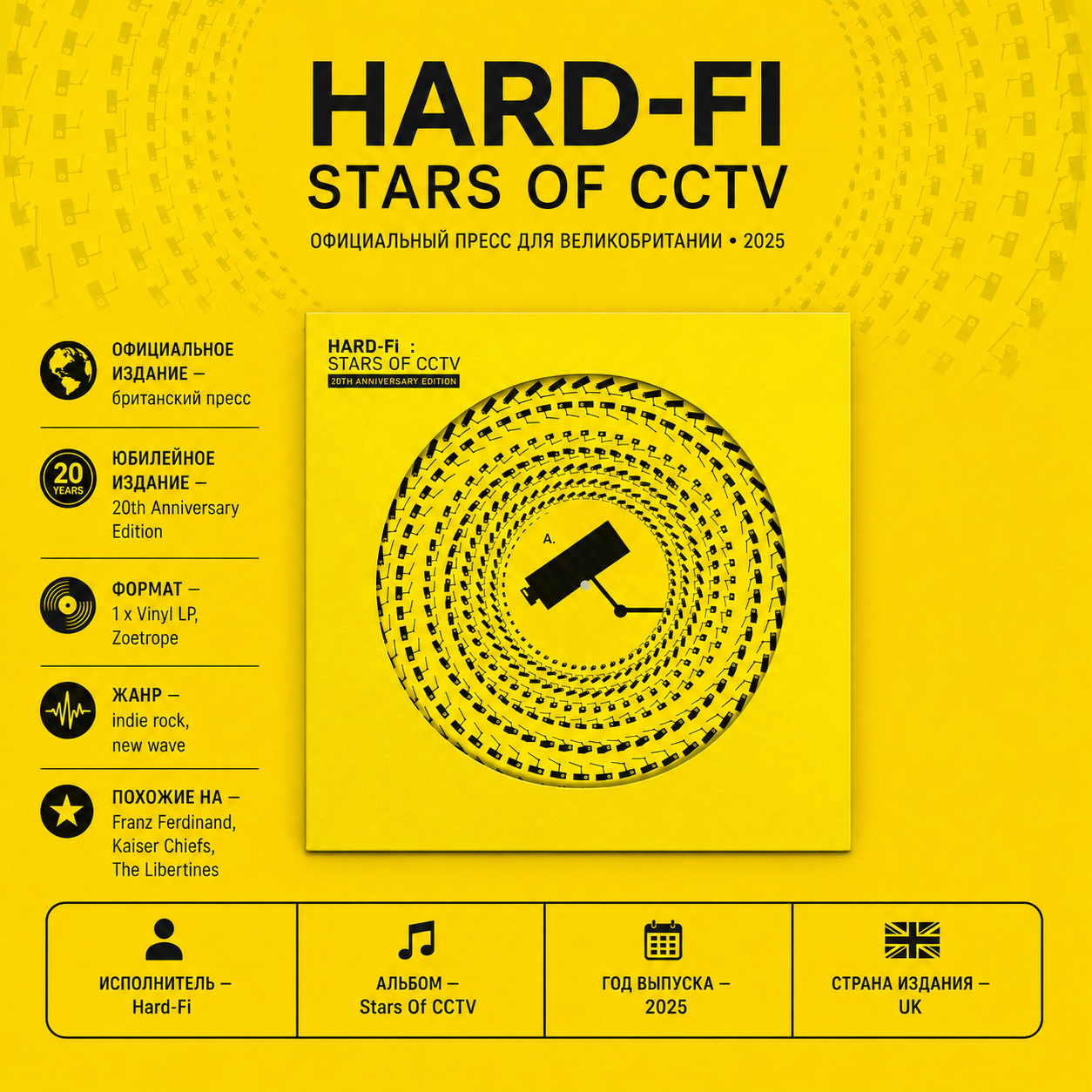 Hard-Fi - Stars Of CCTV (lim. zoetrope LP) новая лимитированная цветная пластинка