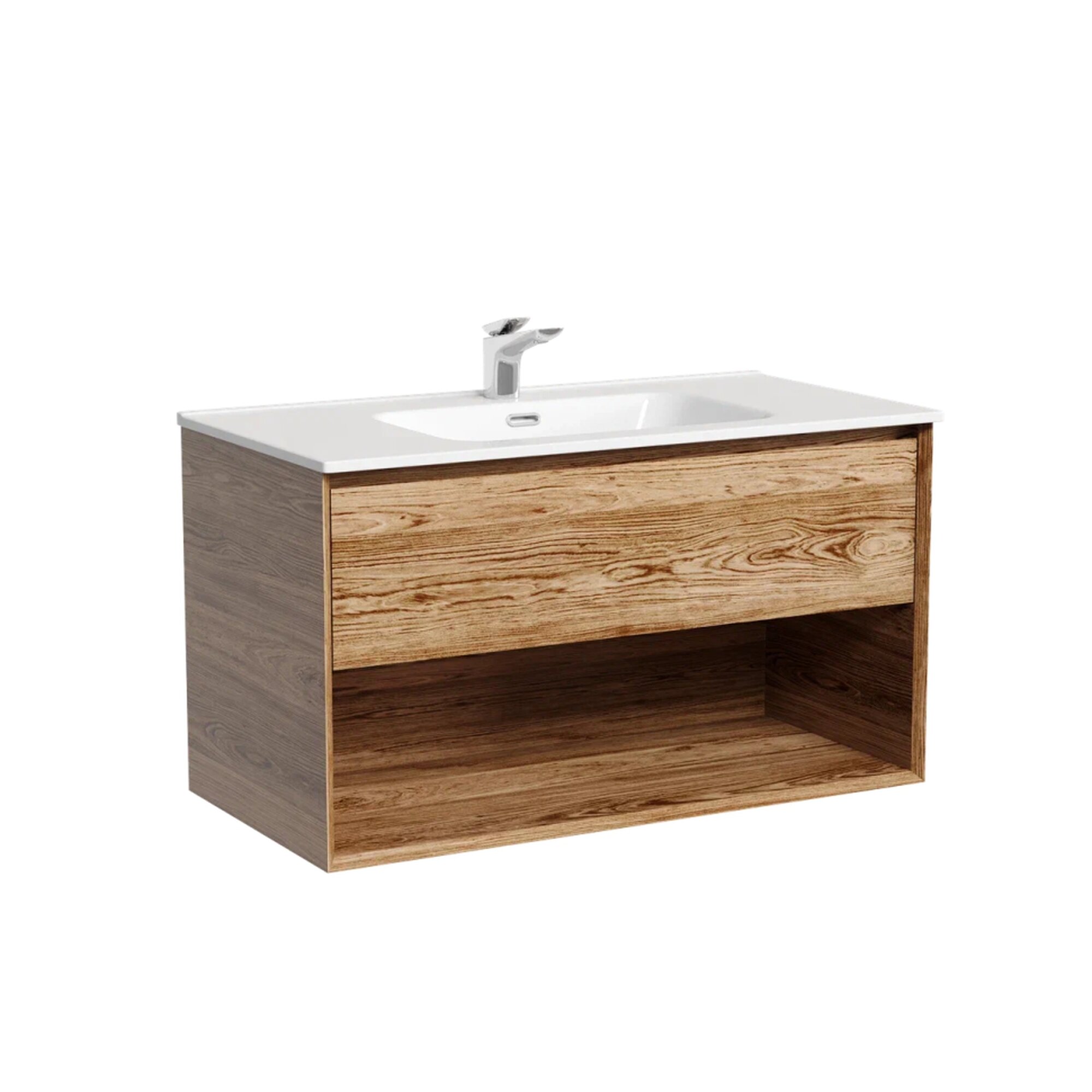 Тумба подвесная SANCOS Marmi 1.0 MR1.090ECH 890х445 мм, 1 ящик, открытая ниша, дуб чарльстон