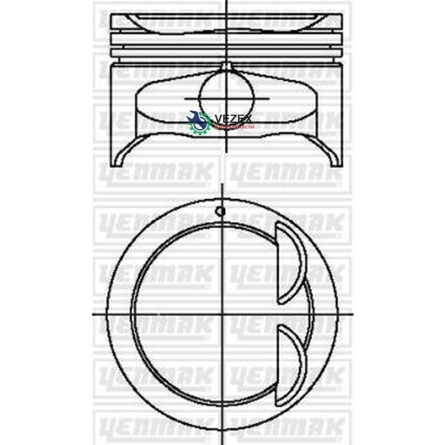 YENMAK 3104446050 Поршень ДВС с кольцами Hyundai Accent 1.6i 16V 76.5 1.2x1.2x2 0.50 99 3104446050