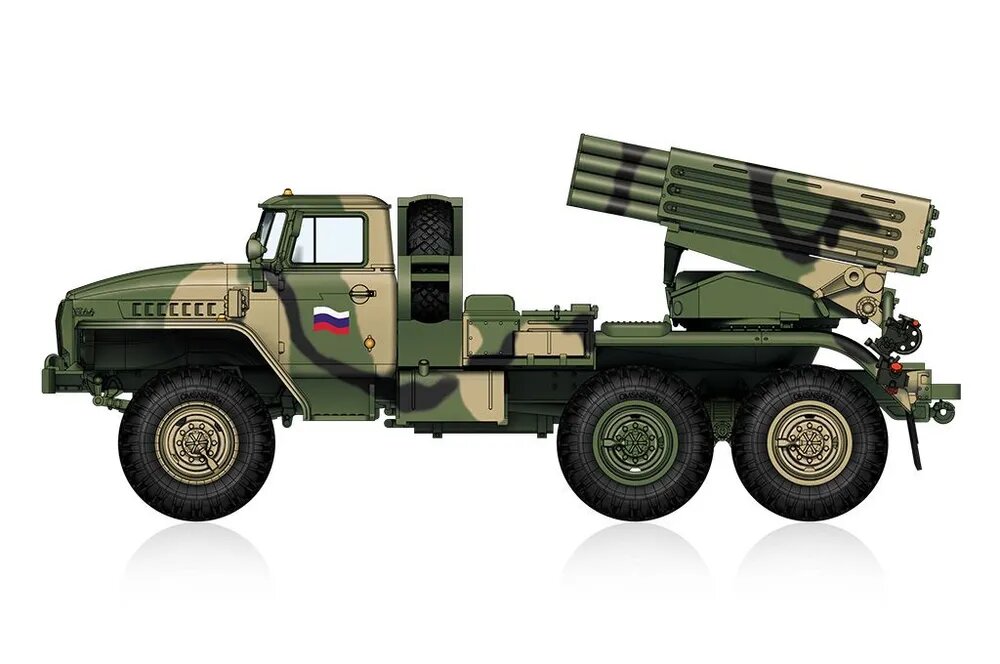 HobbyBoss 8293 2 1/72 Российская самоходная ракетная установка БМ-21 "Град" позднего типа