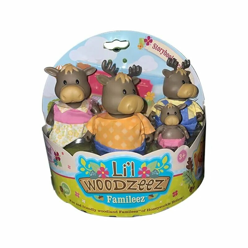 Li'l Woodzeez Animal Family Toy / Детские Игрушки-модели Животных, Включая Четыре Модели Животных С Костюмами И Аксессуарами, А Также Сборник Рассказов, Подходят Для Детей От 3 Лет И Старше