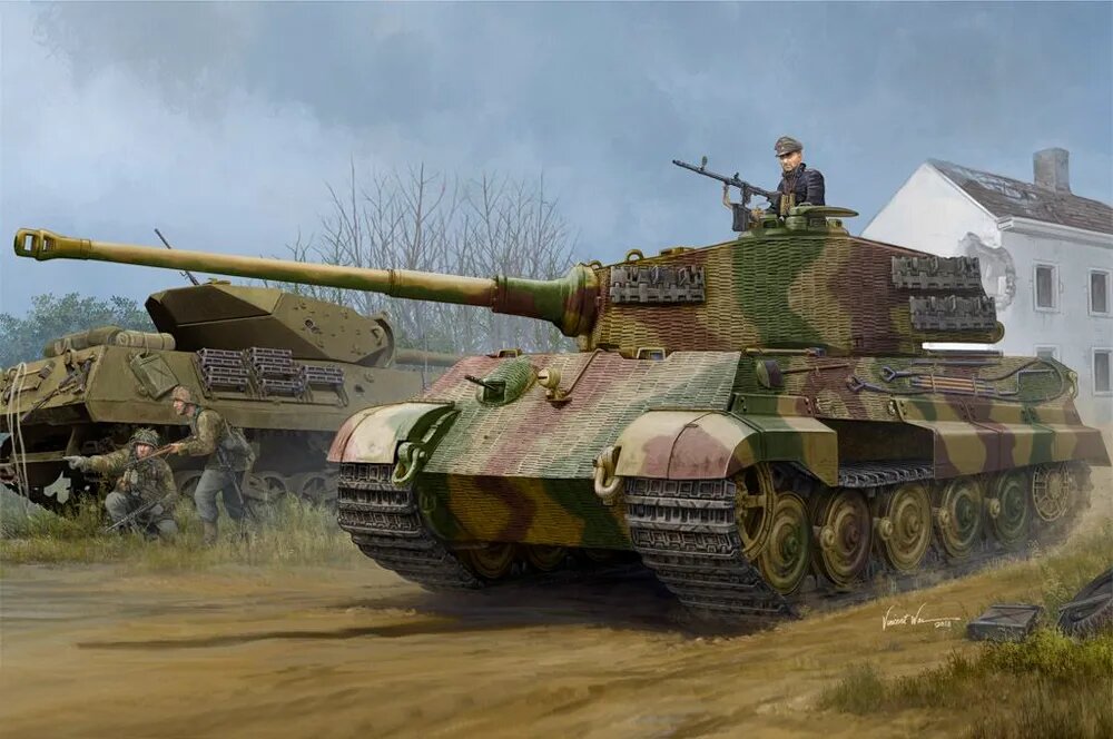 HobbyBoss 84530 1/35 Немецкий танк Tiger King башенного типа Польшер" (с антимагнитной броней)
