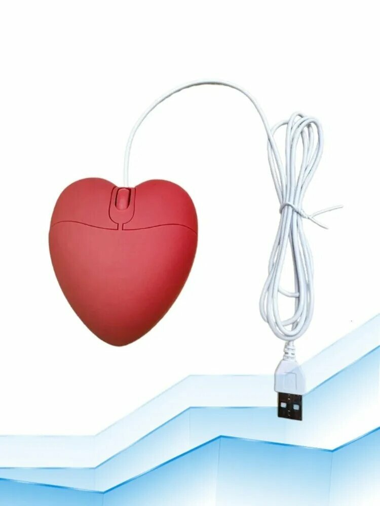 Сердцевидная мышь с USB-кабелем