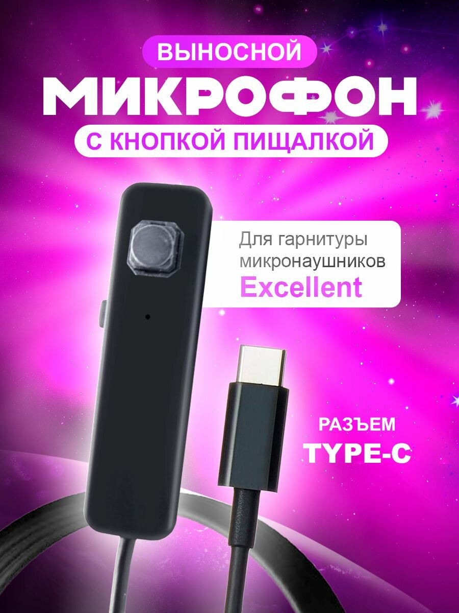 Подключаемый выводной микрофон и бесшумная кнопка пищалка (разъем TYPE-C)