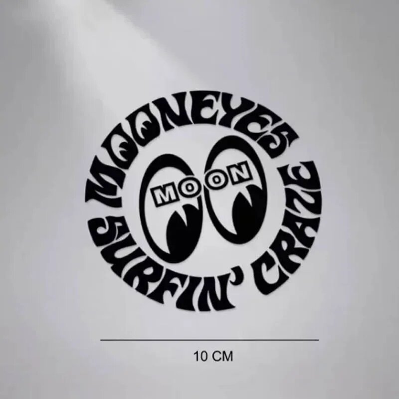 Светоотражающие Водонепроницаемые Наклейки MOON Для Ноутбуков, Мотоциклов, Автомобилей, Black 10CM