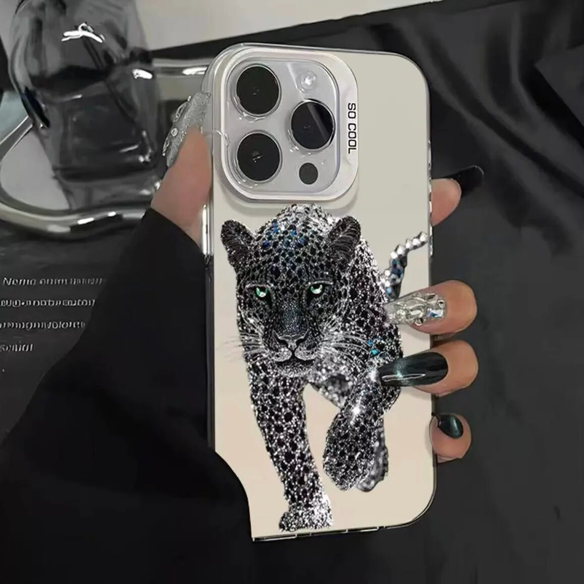 Жесткий Чехол С Леопардовым Принтом Для iPhone, Устойчивый К iPhone17 Pro Max, Серебряный, Silver