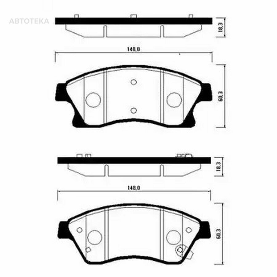 Колодки тормозные передние Aveo (T300) Cruze Astra J ("15) HP2021 HSB HP2021