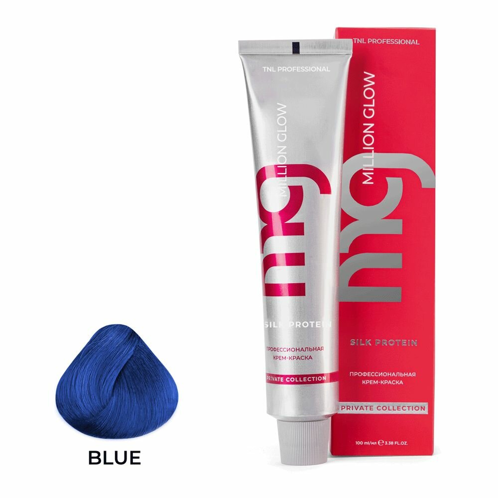 TNL Professional Крем-краска для волос Million glow Private collection Silk protein корректор синий 60 мл