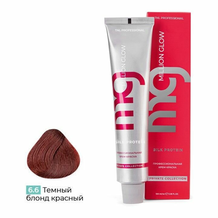 Крем-краска для волос Million glow Private collection Silk protein 6.6