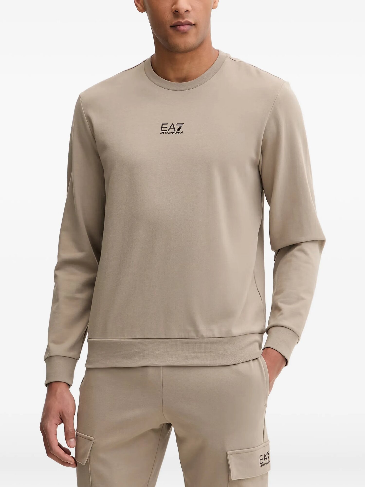 Свитер Logo-print ribbed-trim sweater