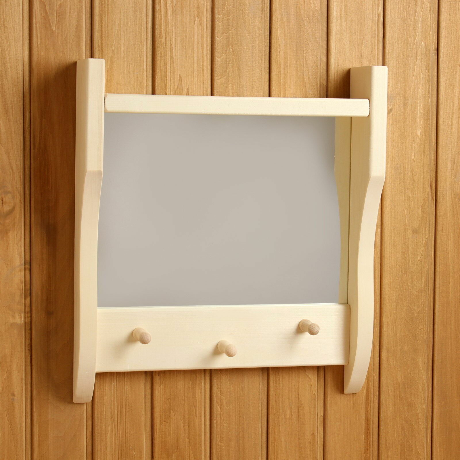 Зеркало для бани и сауны, 45x50 см, с полкой, 3 крючка, материал зеркала: стекло