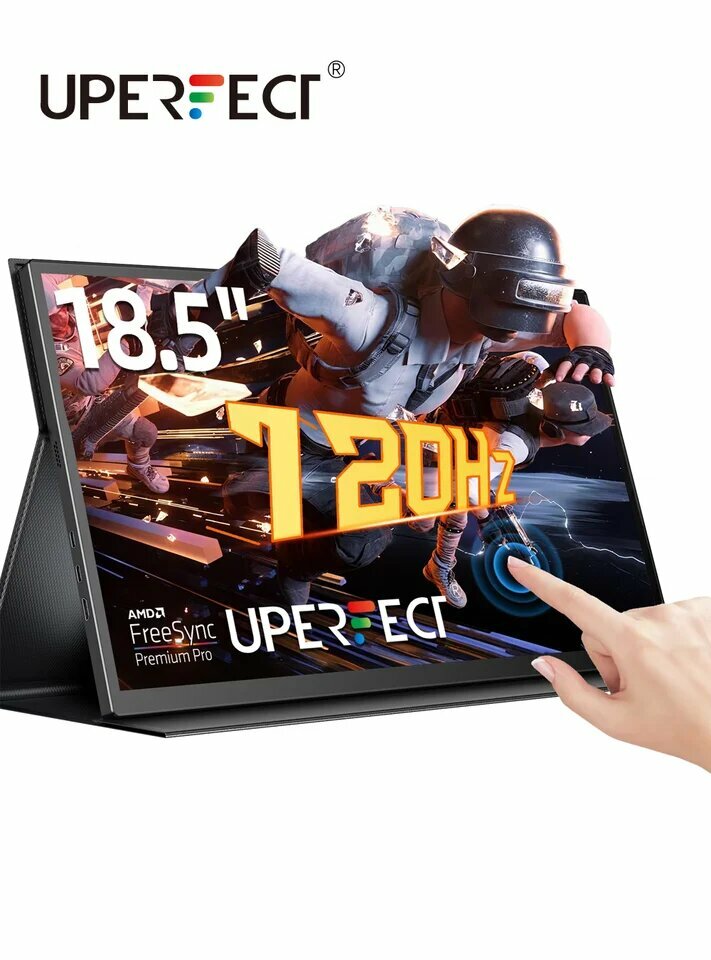 Портативный сенсорный монитор UPERFECT 120Hz 18,5" HDR 300cd/m² 1080P дисплей для игр Switch с HDMI USB C для ноутбука MAC телефона