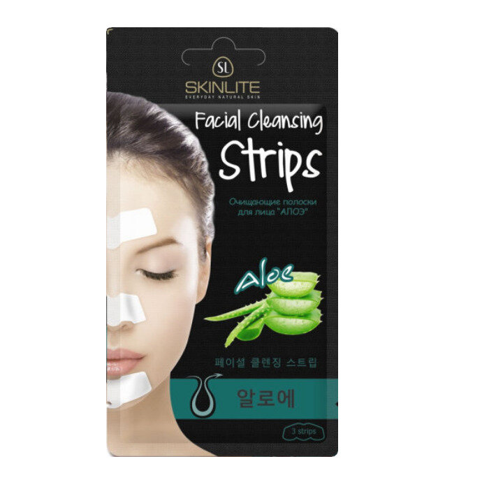 Skinlite Полоски "Алоэ" для глубокого очищения пор носа, 3 шт