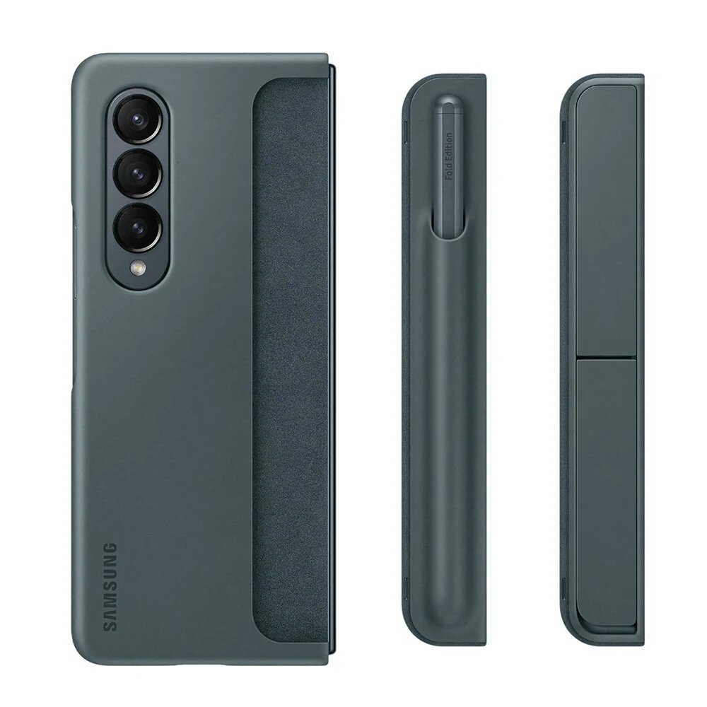 Чехол Samsung Galaxy Z Fold4 с S Pen, серый/зеленый