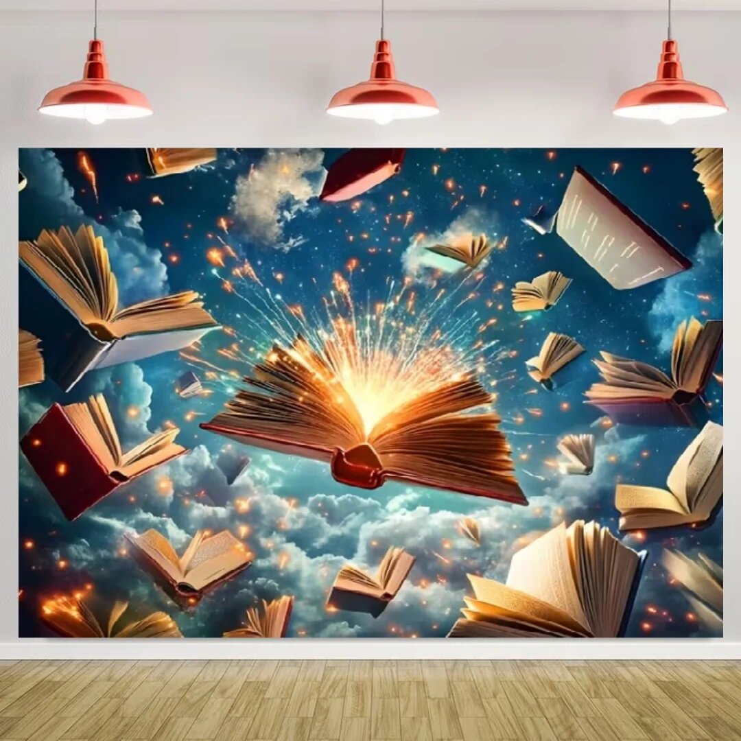 Фотофон 200x150см R39-24, книжный сюрреализм