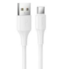 Кабель USB type-c для зарядки телефона, 3A, 1метр, белый