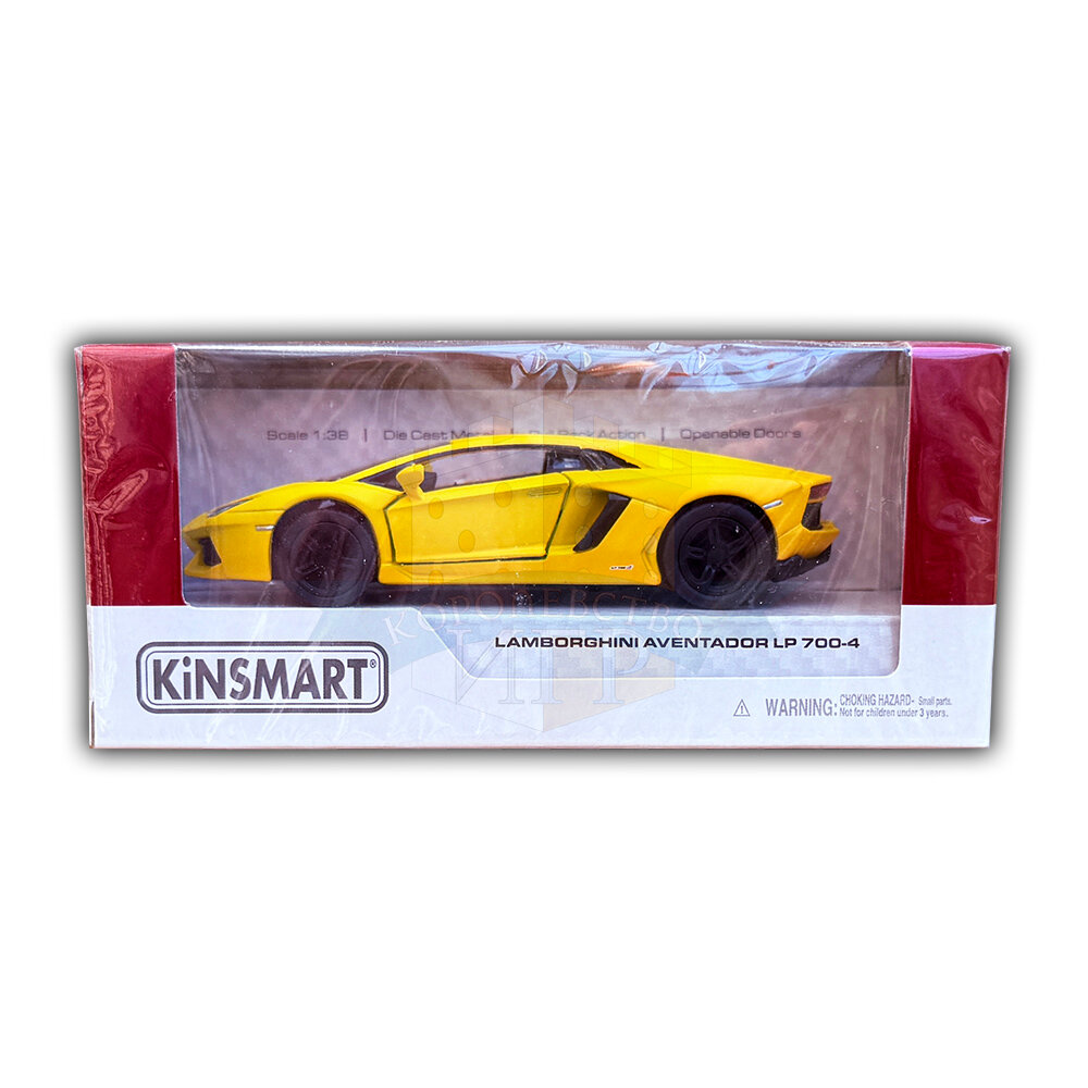Машинка Kinsmart Lamborghini Aventador LP 700-4, 1:38, желтый, арт. КТ5355/1