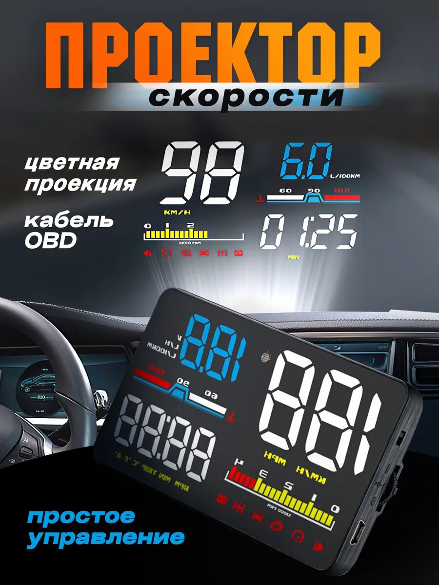 Проекция скорости на лобовое стекло