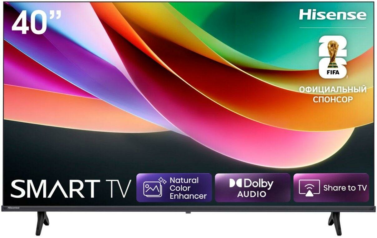 Телевизор Hisense 40" 40A4S черный LED FHD 60Hz Smart TV HomeOS