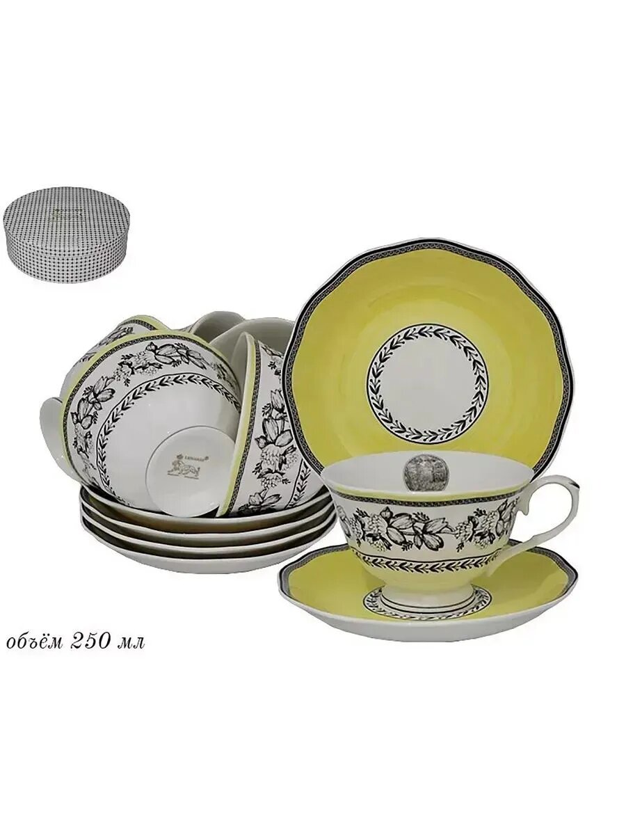 Чайная пара на 6 персон, фарфор