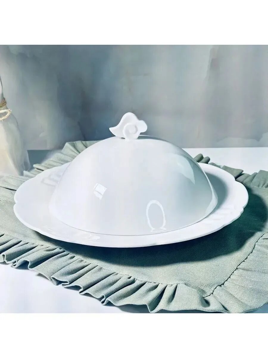 Блюдо сервировочное с крышкой Lenardi Resto, фарфор, 30,5 см