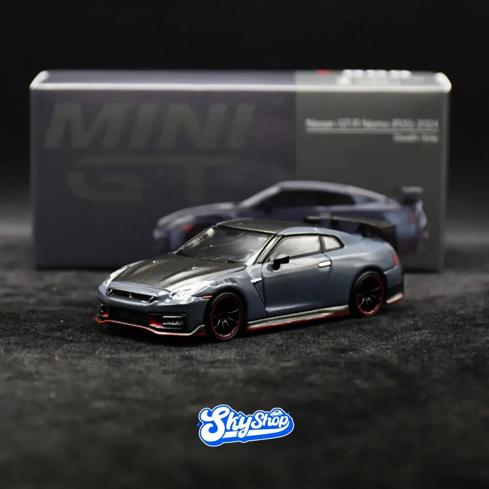 Машинка MINI GT 1:64 #868 Nissan GT-R Nismo 2024 NISMO Stealth Gray