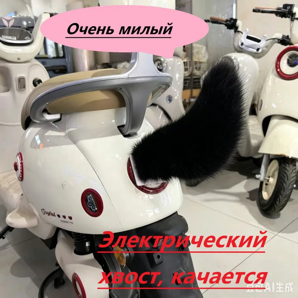 Автомобильный виляющий плюшевый хвост лисы на голосовом и пультовом управлении, с электроприводом, для украшения задней части