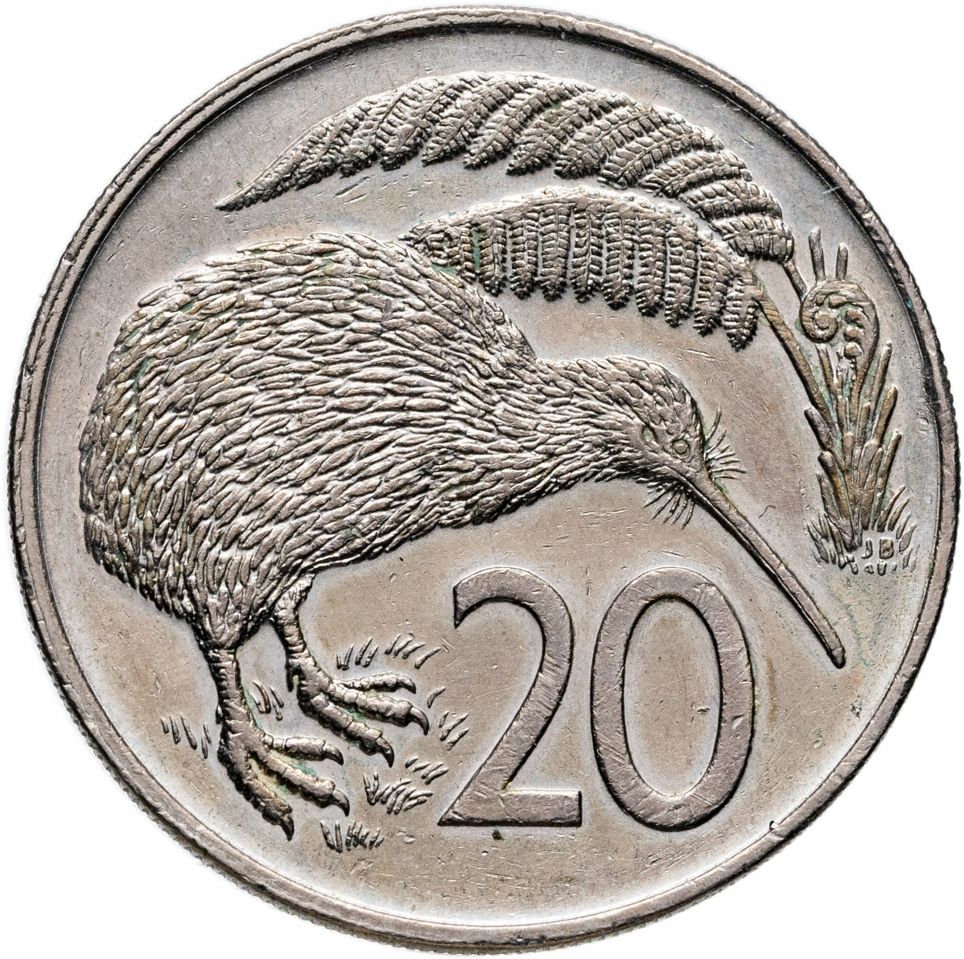 Новая Зеландия 20 центов cents 1978, Мельхиор медь-никель, в сохранности XF