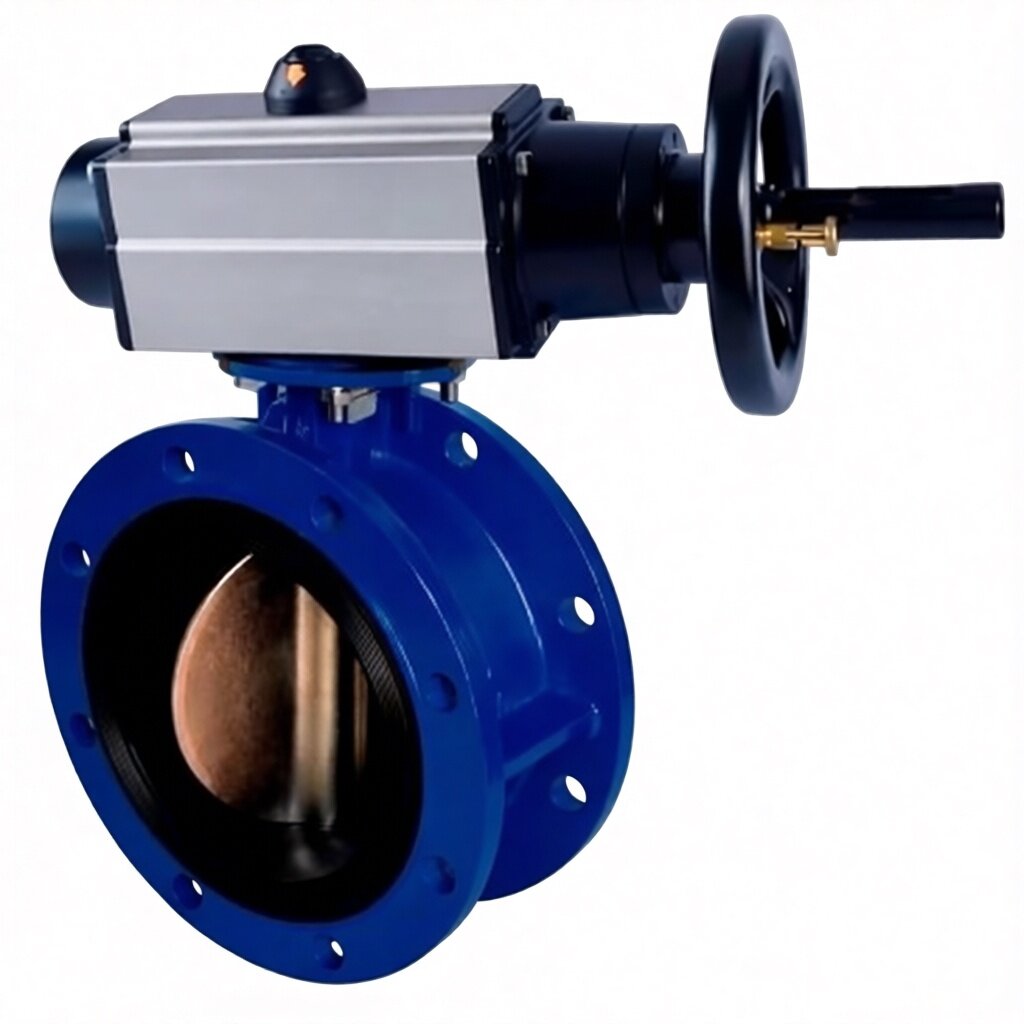 Затвор DN.ru GGG40-304-EPDM-2W-F-H Ду50 Ру16 с пн. приводом DA-105-1 и позиционером EPRP1-NU-Fb-08