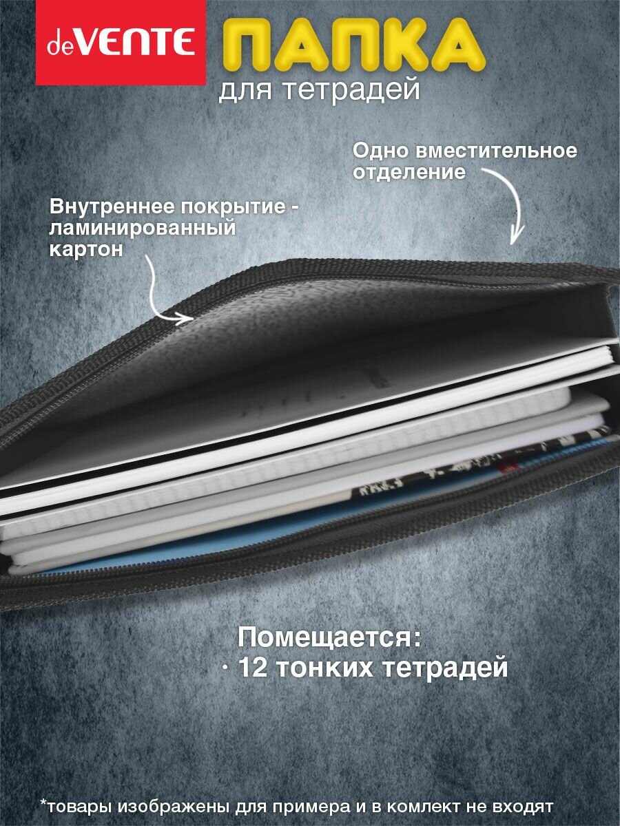 Папка школьная для тетрадей A5 на молнии — фото 1