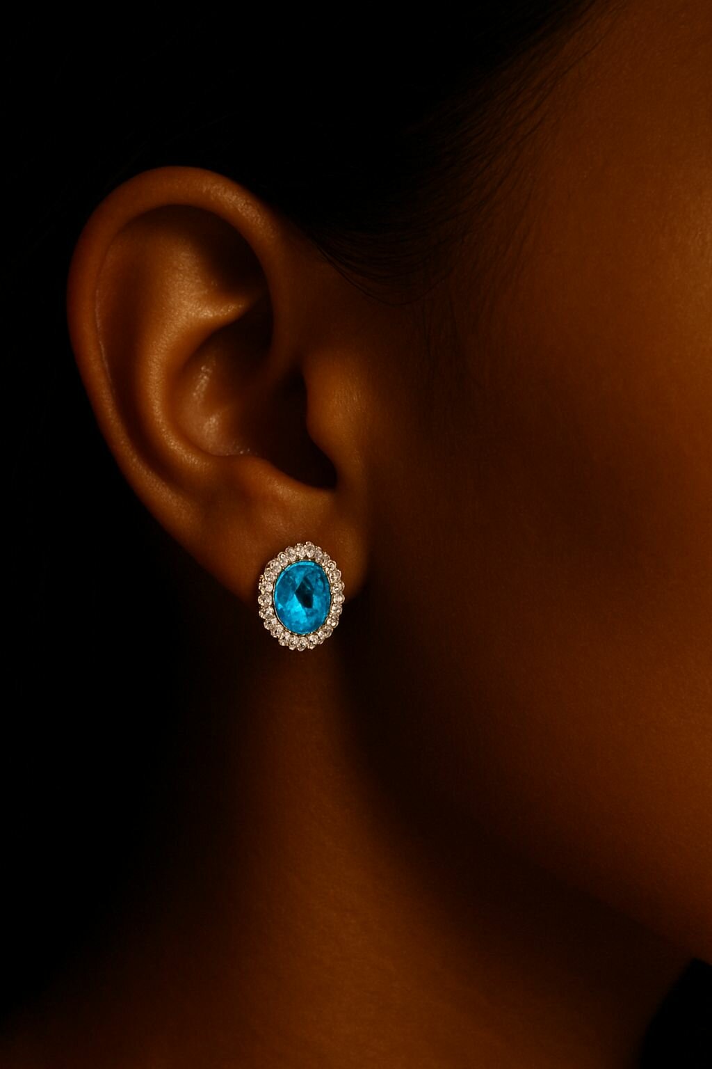 Серьги, 925 проба, фианит, топаз синтетический