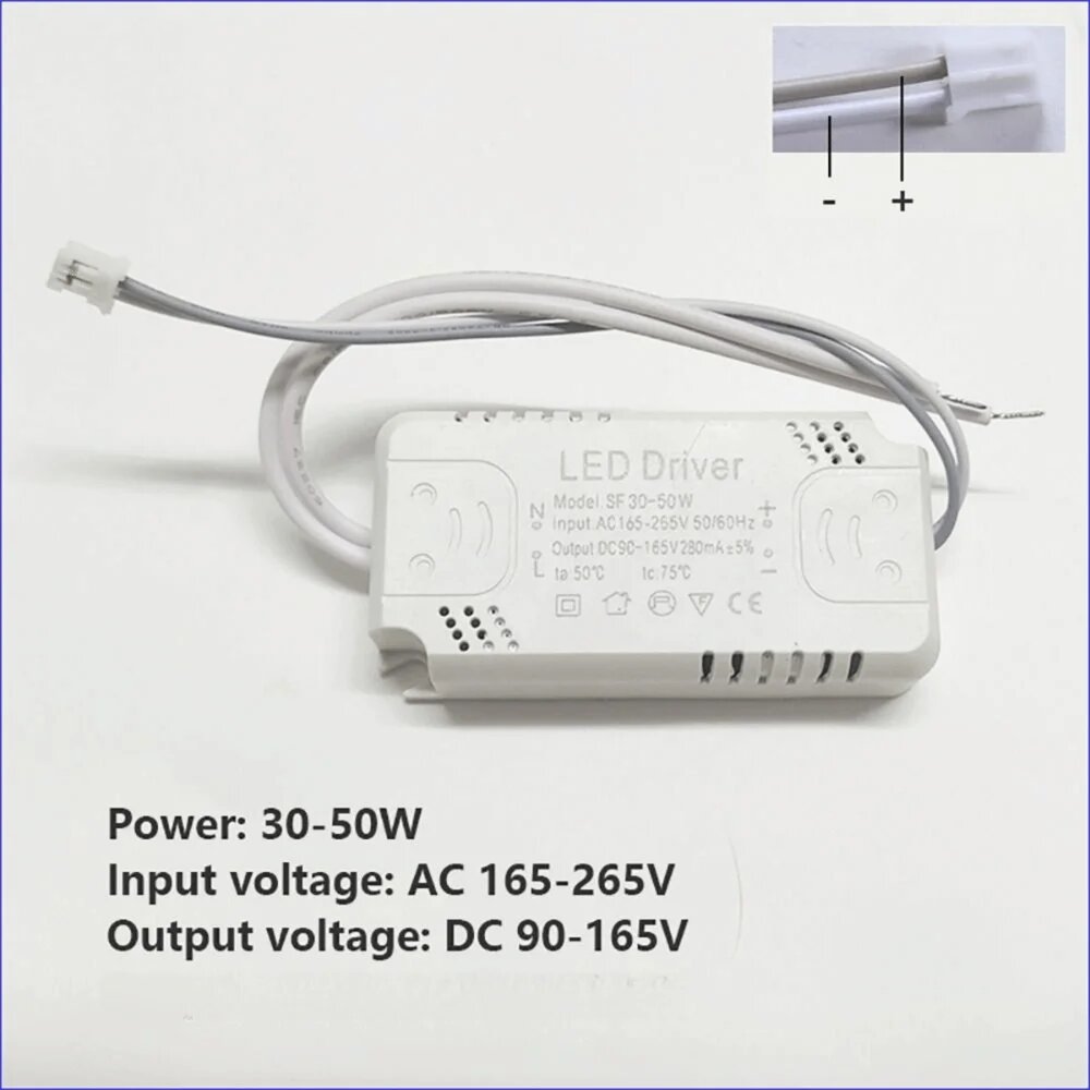 LED Driver 30-50W AC165-265V DC90-165V